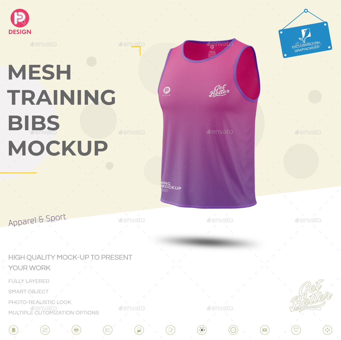 Mesh Training Bibs Mockup, Graphics | GraphicRiver